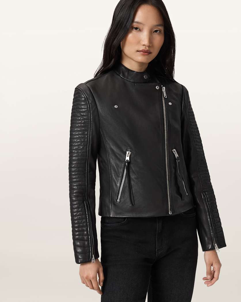 Raul Leather Biker Jacket Black | ALLSAINTS US
